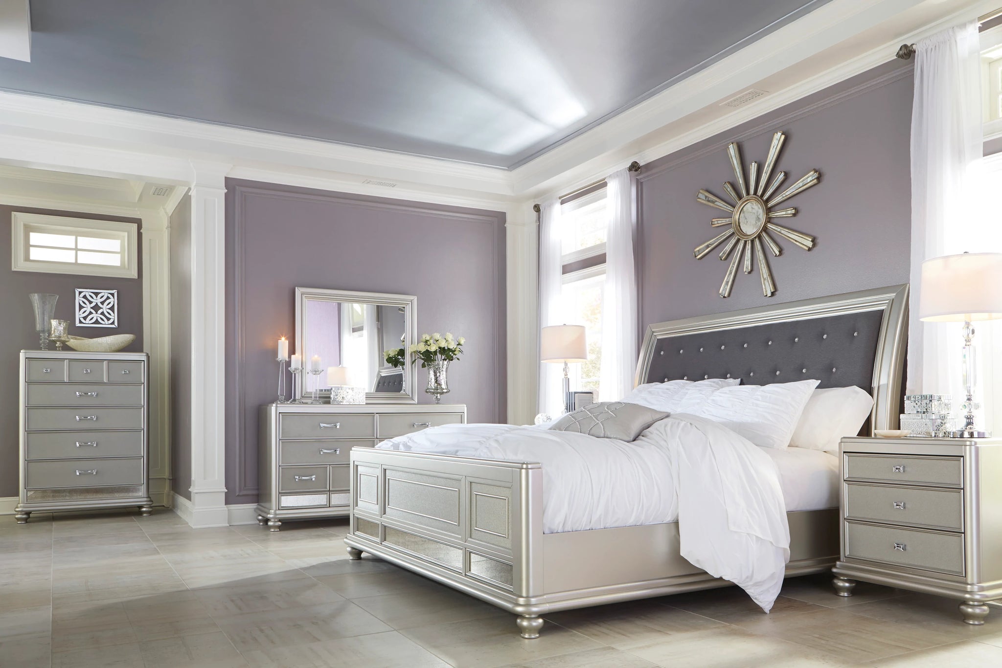 Coralayne king upholstered bed set store